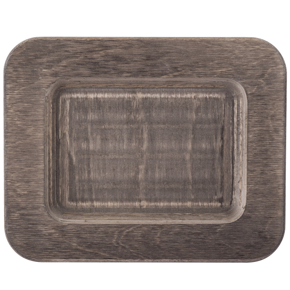 Lodge UMSRC 7 1/2" x 6" Rectangular Wood Underliner with Walnut Finish