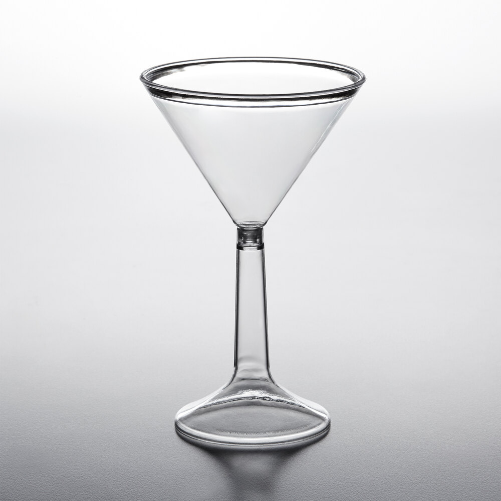 Visions 5.5 oz. Heavy Weight Clear Plastic 2-Piece Martini Cup - 96/Case