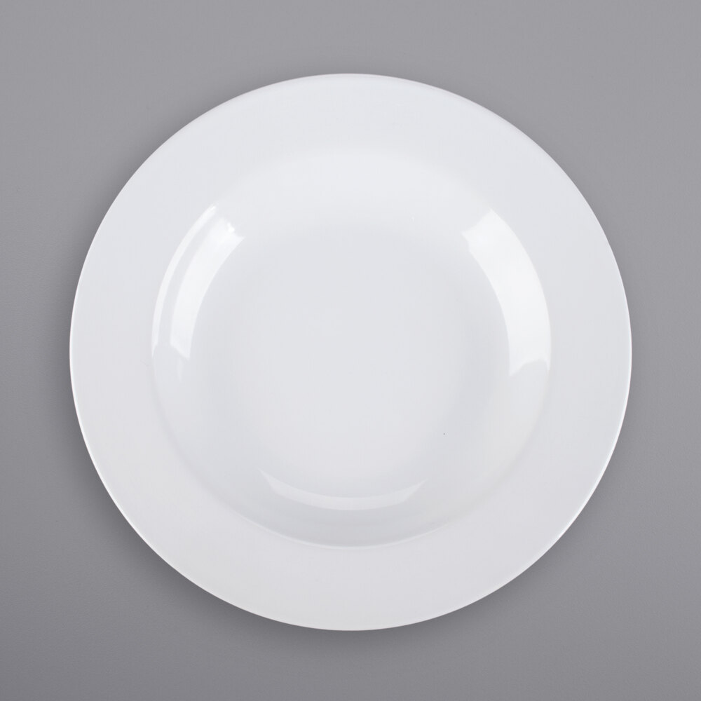 Acopa 16 oz. Bright White Wide Rim Rolled Edge Rim Stoneware Soup and ...