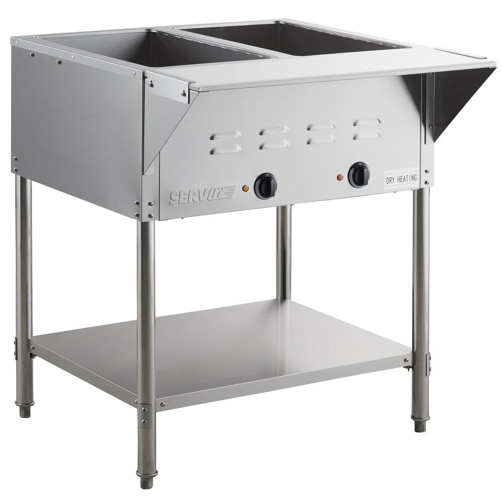 ServIt 2 Well Electric Steam Table (Open Well & Undershelf)