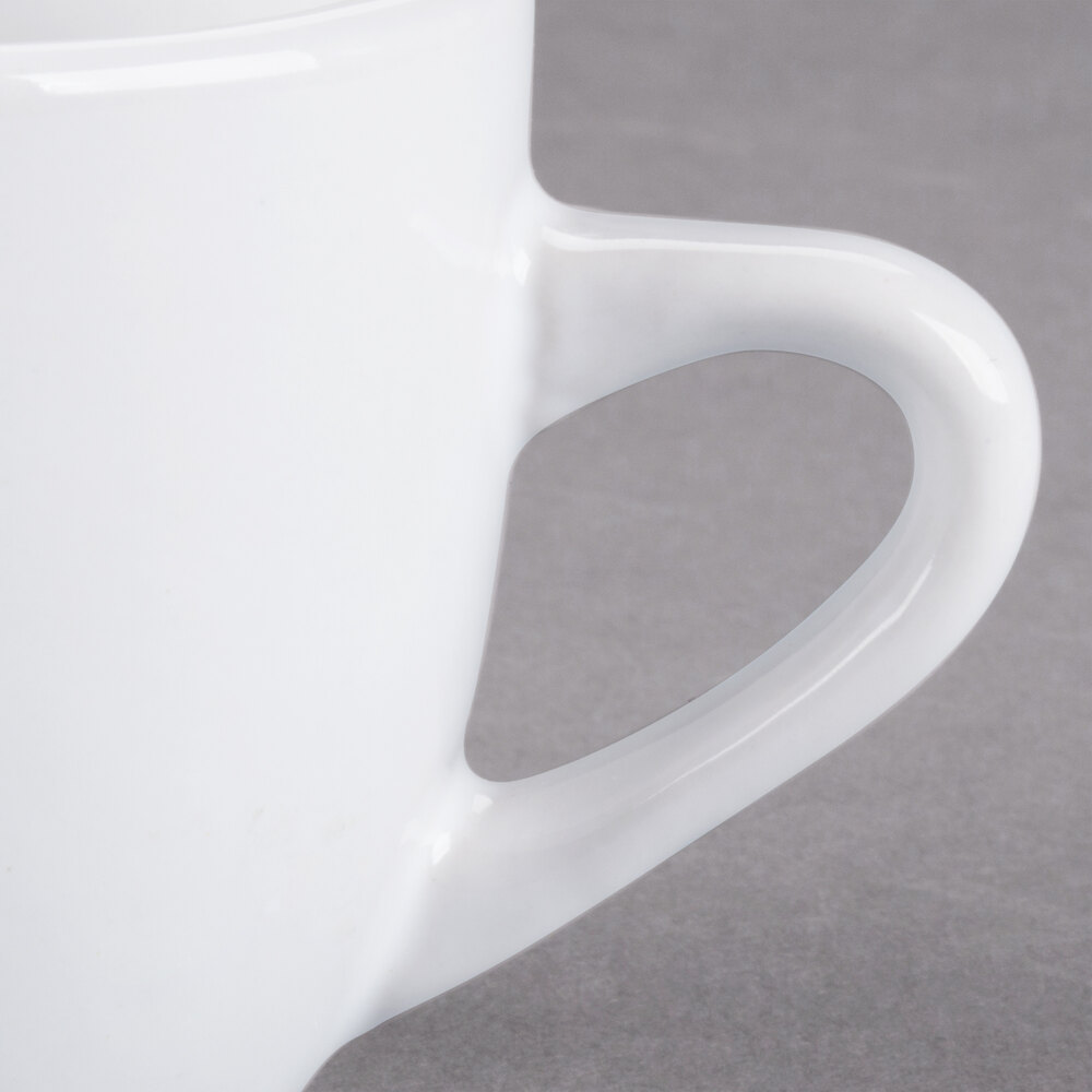 Acopa 3.5 oz. Rolled Edge Bright White Stoneware Espresso Cup - 36/Case