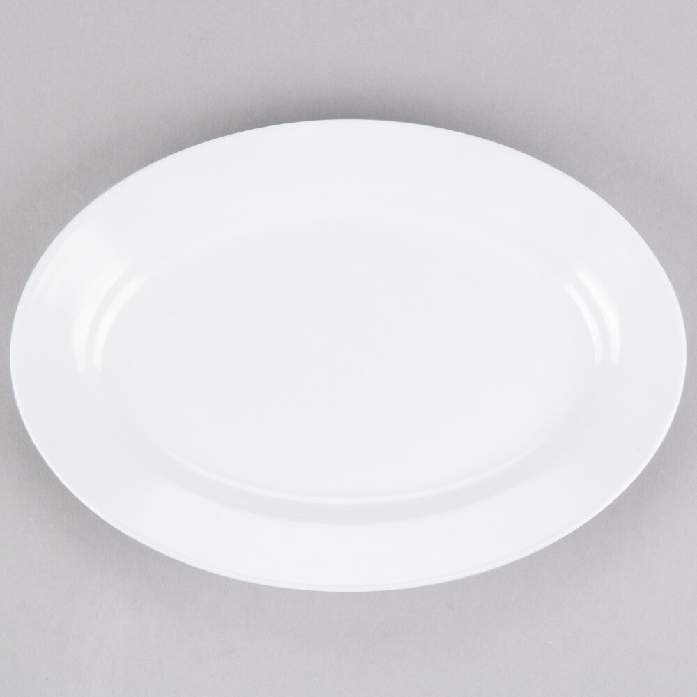Elite Global Solutions D710OV Simplicity 10" x 7" White Oval Melamine ...