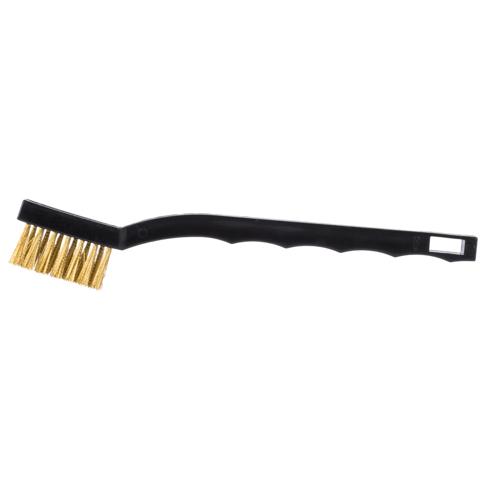 Winco 7" Toothbrush Style Utility Brush with Brass Bristles