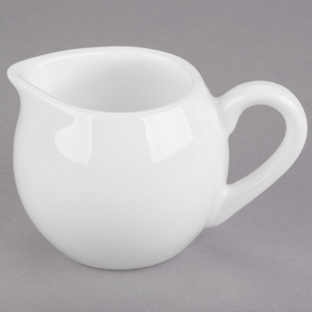 Libbey 911197034 Slenda 5 oz. Royal Rideau White Porcelain Creamer - 24 ...
