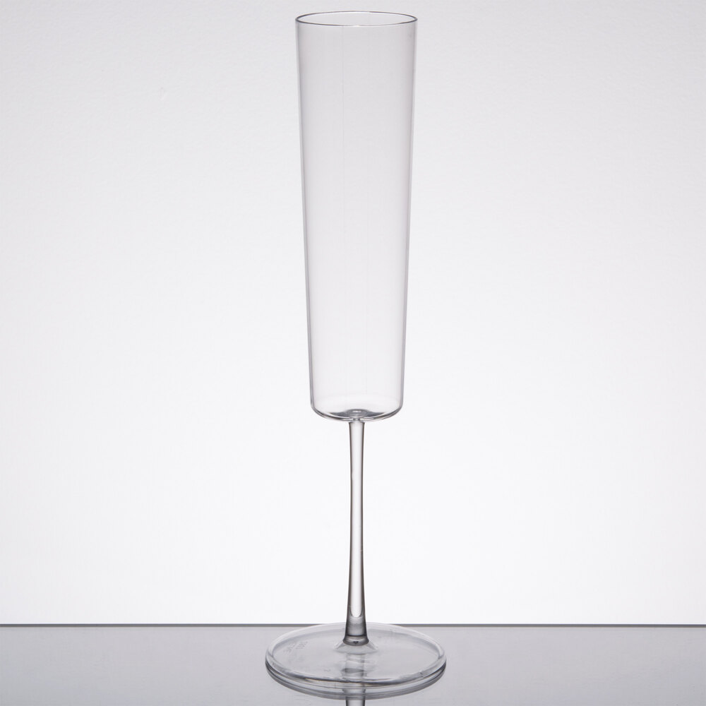 Fineline Renaissance 2807 7 oz. Clear Plastic 1-Piece Champagne Flute ...