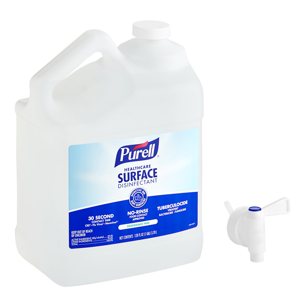 PURELL® 4340-04 1 Gallon / 128 oz. Fragrance Free Healthcare Surface ...