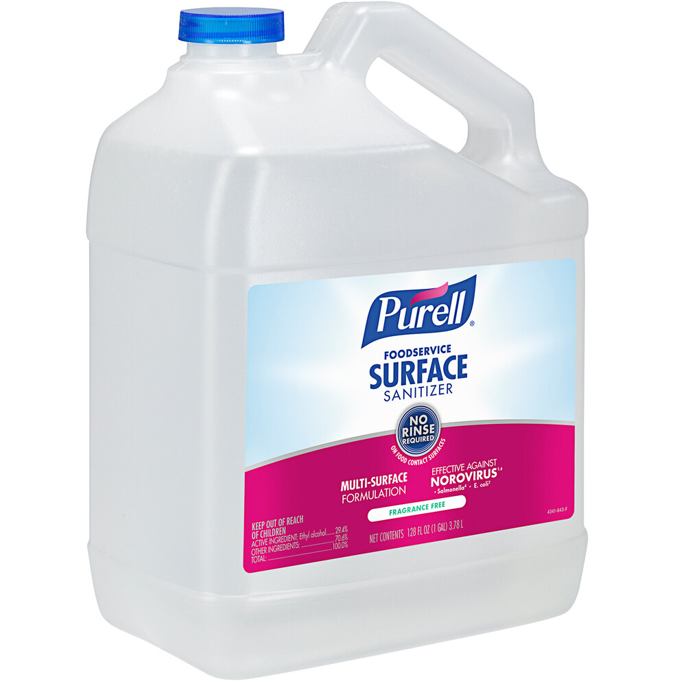 Purell 4341-04 1 Gallon / 128 oz. Fragrance-Free Foodservice Surface ...
