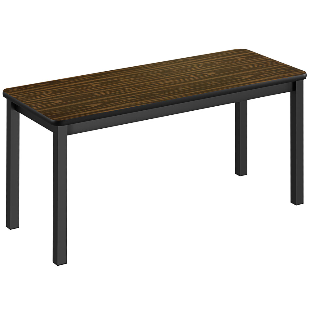 Correll 24" x 72" Walnut Library Table - 29" Height