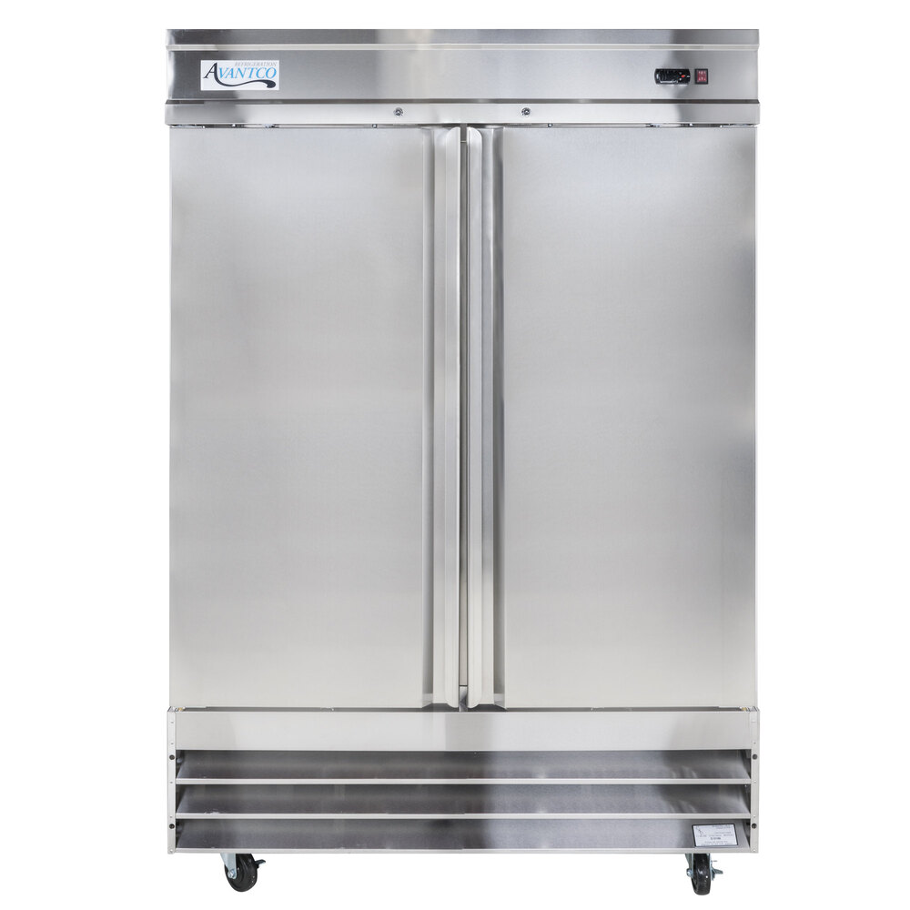 Avantco SS-2R-HC 54" Stainless Steel Solid Door Reach-In Refrigerator