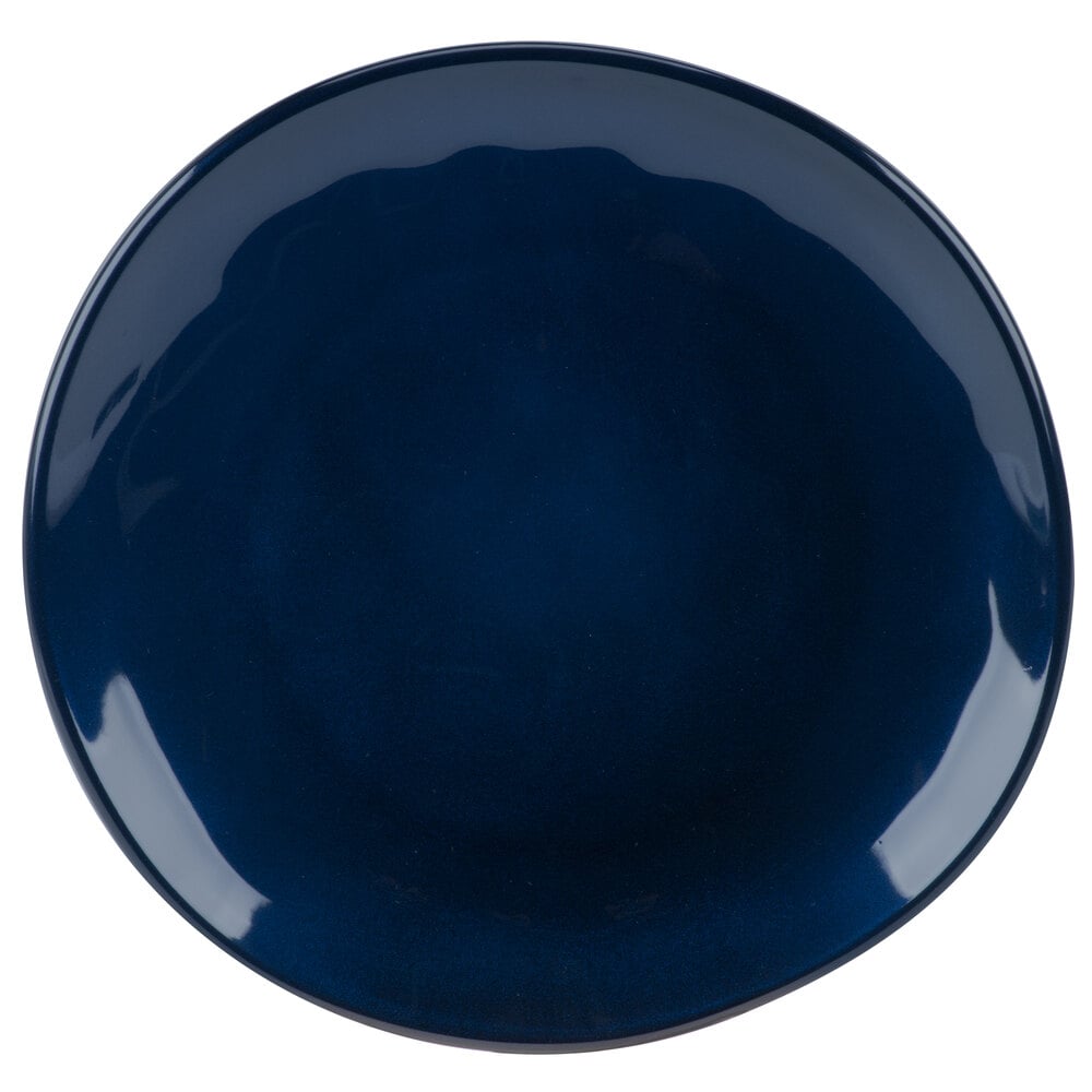 GET Cosmo 9" Blue Melamine Irregular Round Coupe Plate - 12/Case