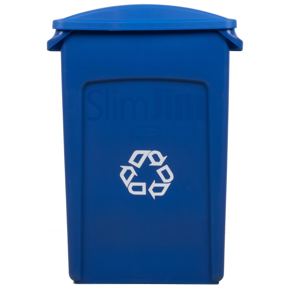 Rubbermaid® Slim Jim 23 Gallon Blue Rectangular Recycling Container ...