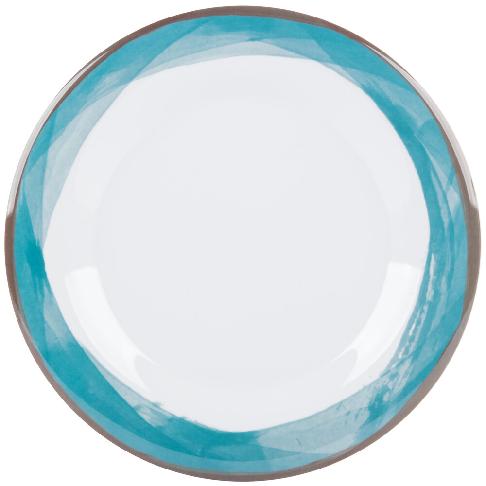 GET WP-10-DW-KNB Kanello 10 1/2" Round Diamond White Wide Rim Melamine ...