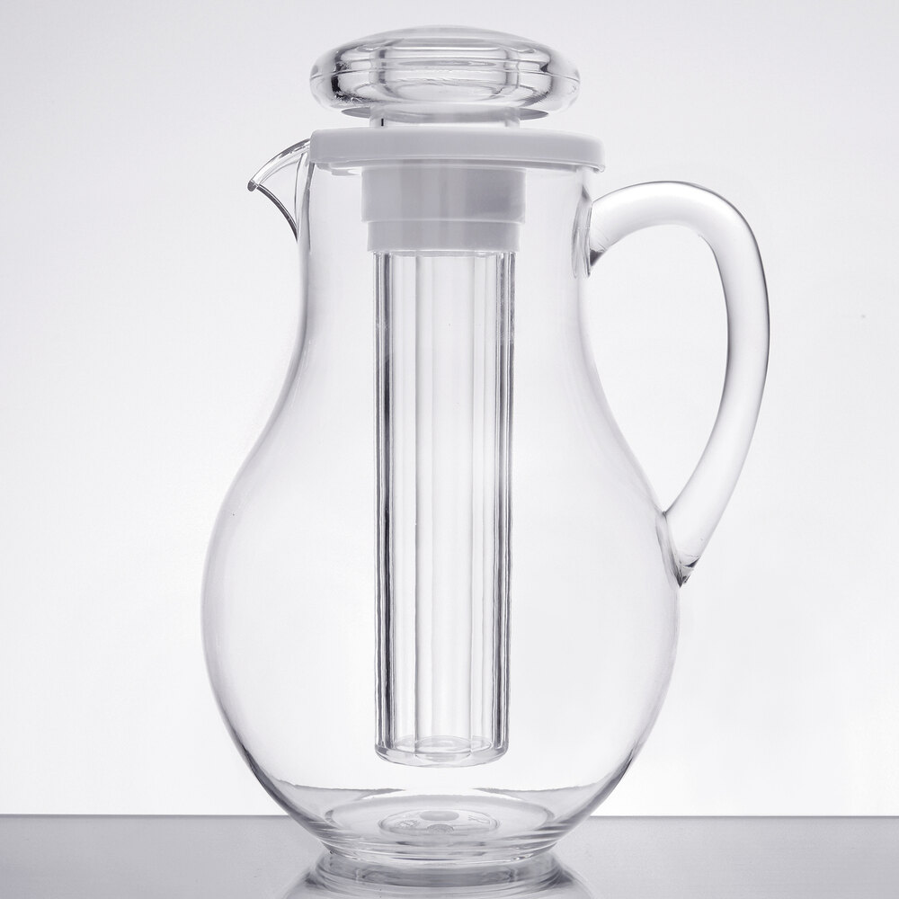 Tablecraft 319 2 Qt. Polycarbonate Pitcher with Ice Core