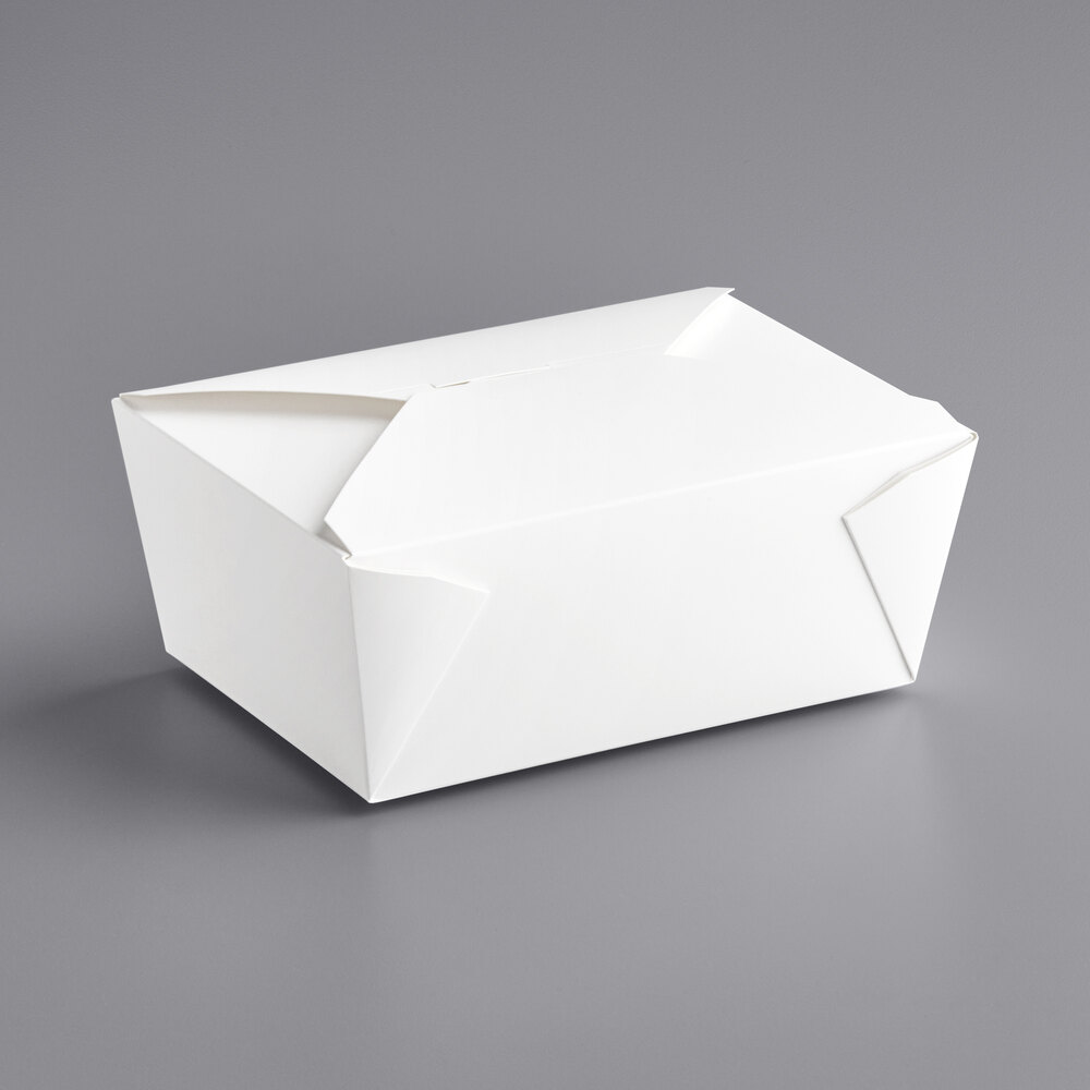 Choice White Microwavable Folded Paper #4 Take-Out Customizable ...