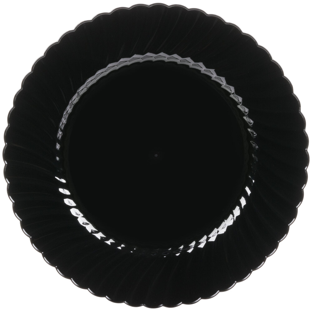 WNA Comet CW10144BK Classicware 10 1/4" Black Plastic Plate - 18/Pack