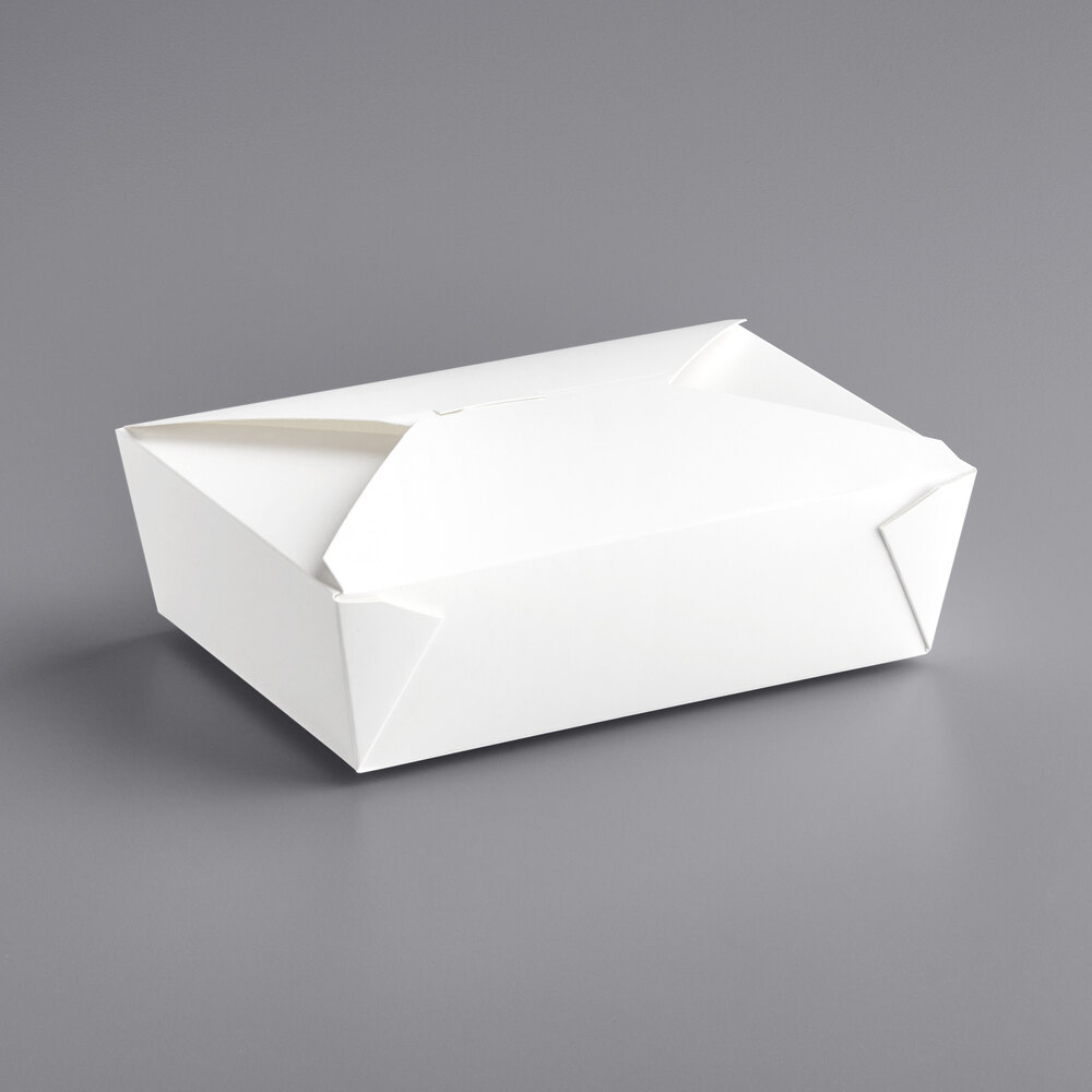 Choice White Microwavable Folded Paper #3 Take-Out Customizable ...
