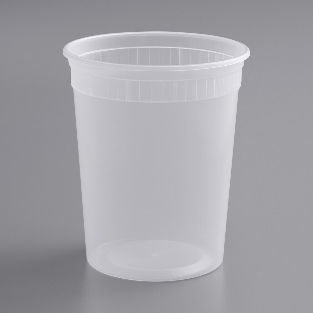 Choice Heavy Duty 32 oz. Microwavable Translucent Plastic Deli ...