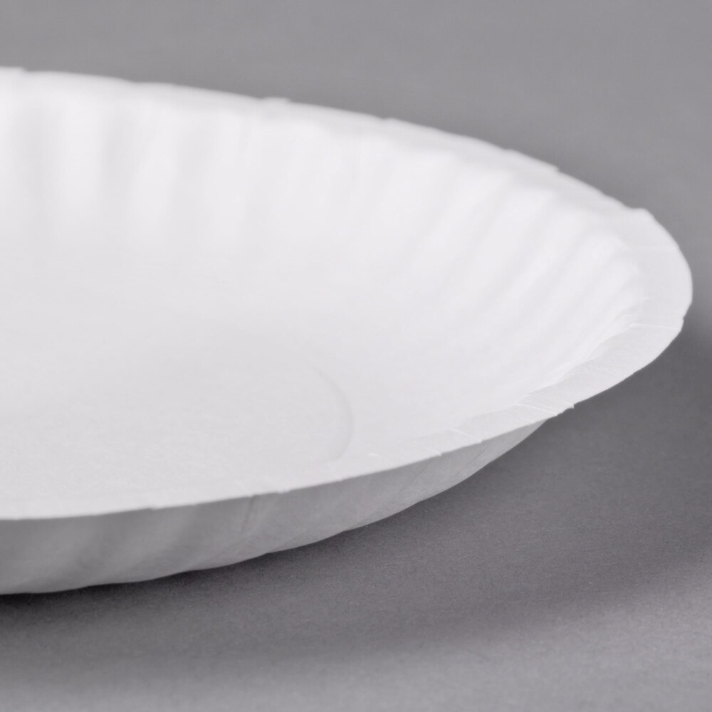 Choice 6" White Uncoated Paper Plate - 100/Pack