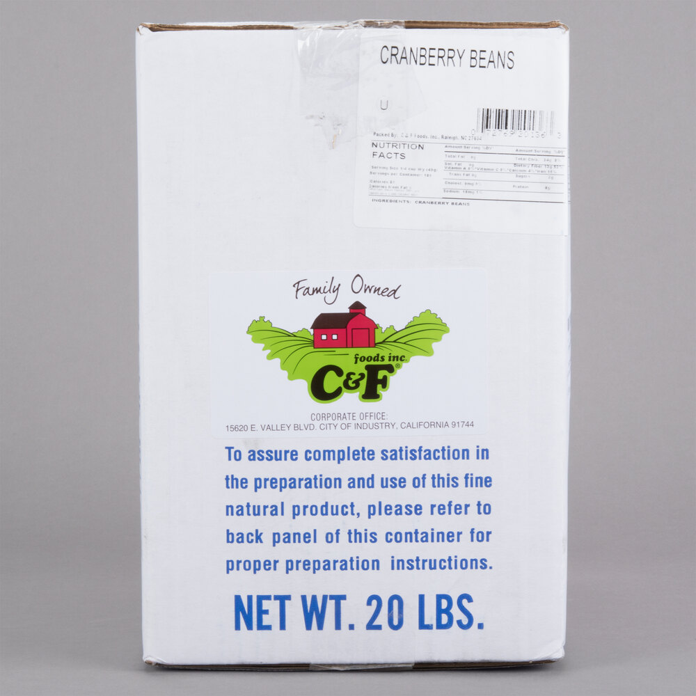 Dried Cranberry Beans - 20 lb.