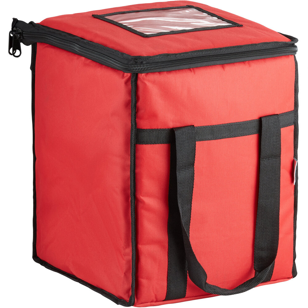 Choice Customizable Insulated Food Delivery Bag Red Nylon 13" x 13" x ...
