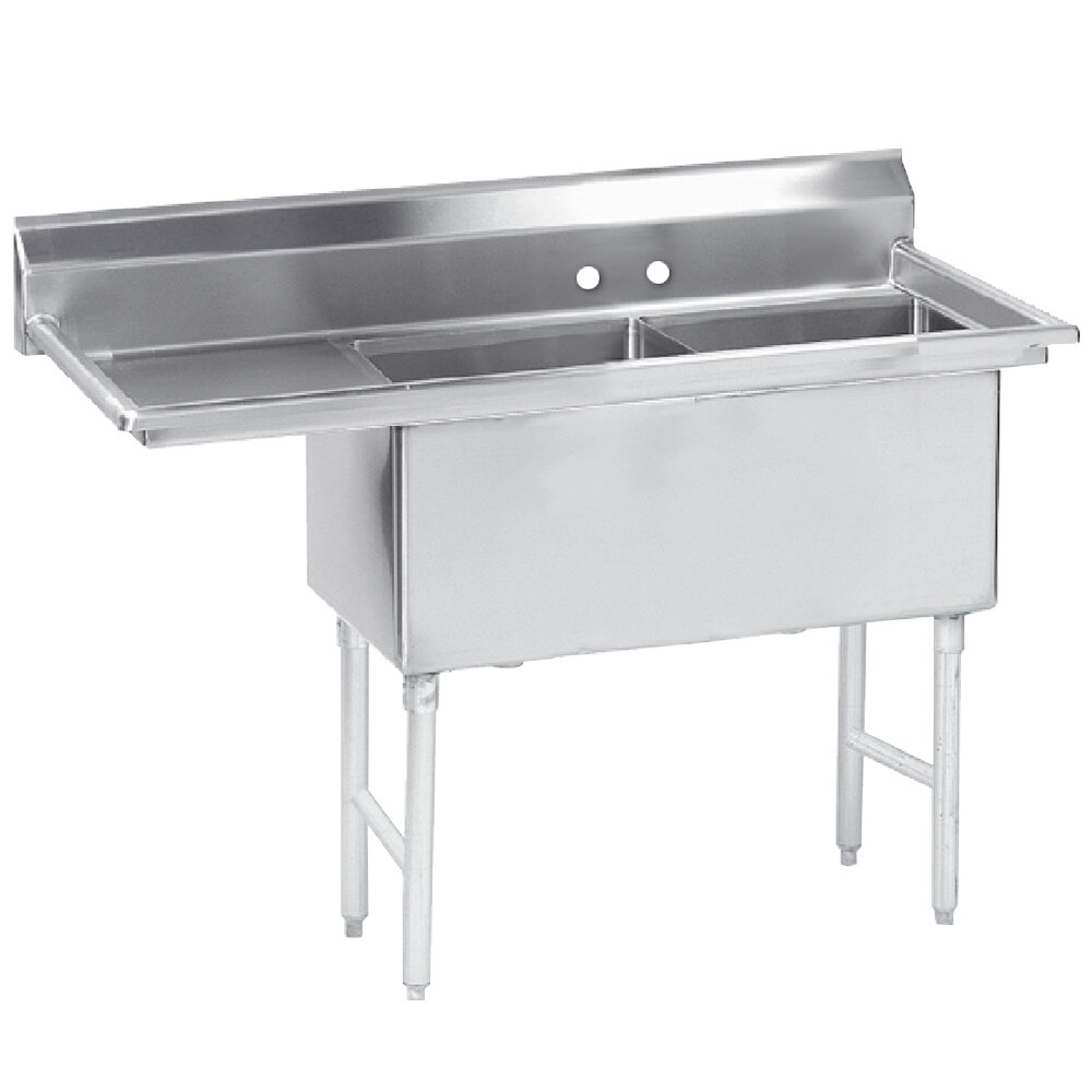 Advance Tabco FS-2-2424-24 Spec Line 86 1/2" Fabricated Two Compartment ...