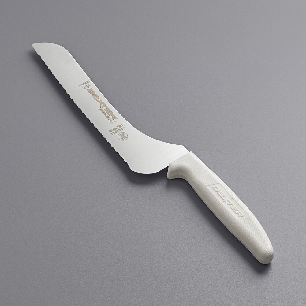 Dexter-Russell 13623 7" Sani-Safe White Handle Scalloped Offset Bread ...
