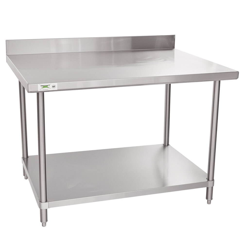 Regency 36" x 48" 16 Gauge Stainless Steel Commercial Work Table with 4 ...