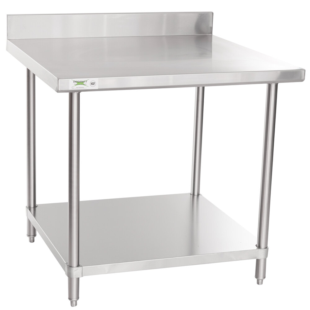 Regency 36" x 36" 16 Gauge Stainless Steel Commercial Work Table with 4 ...