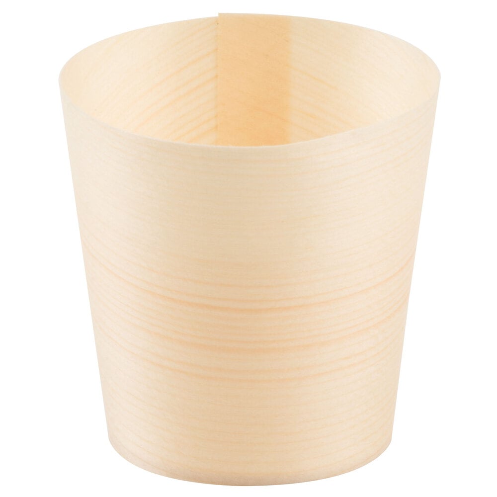 TableCraft BAMDCP1 4 oz. Small Wooden Disposable Serving Cup - 50/Pack