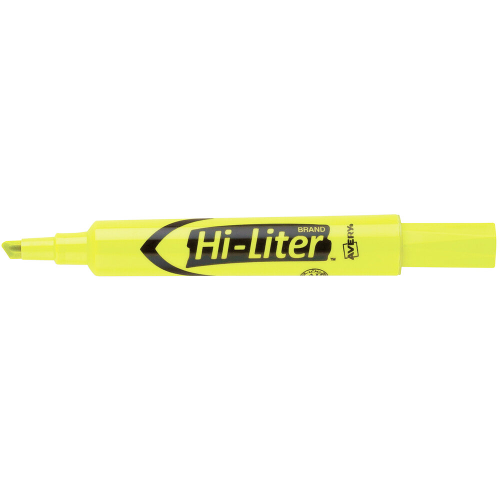 Avery® 24000 Hi-Liter® Fluorescent Yellow Chisel Tip Desk Style ...