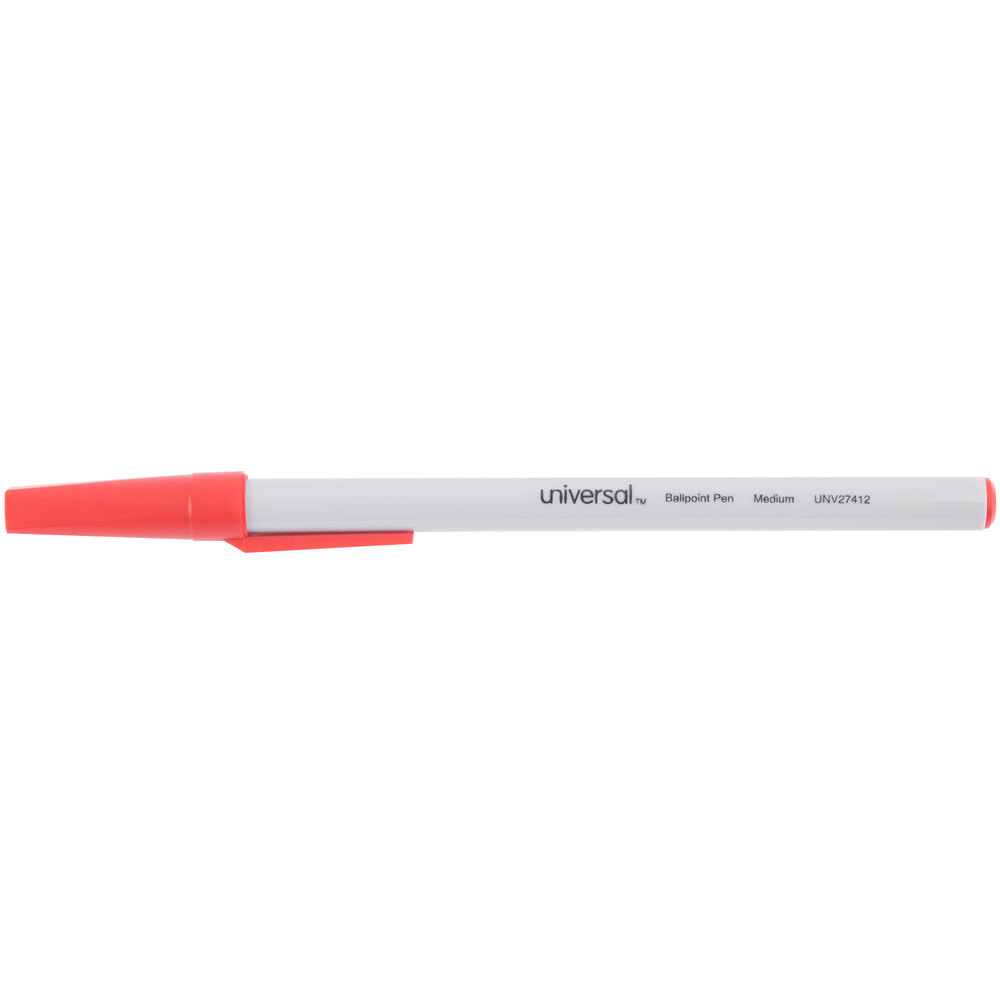 Universal UNV27412 Economy Red Medium Point 1mm Oil-Based Ballpoint ...