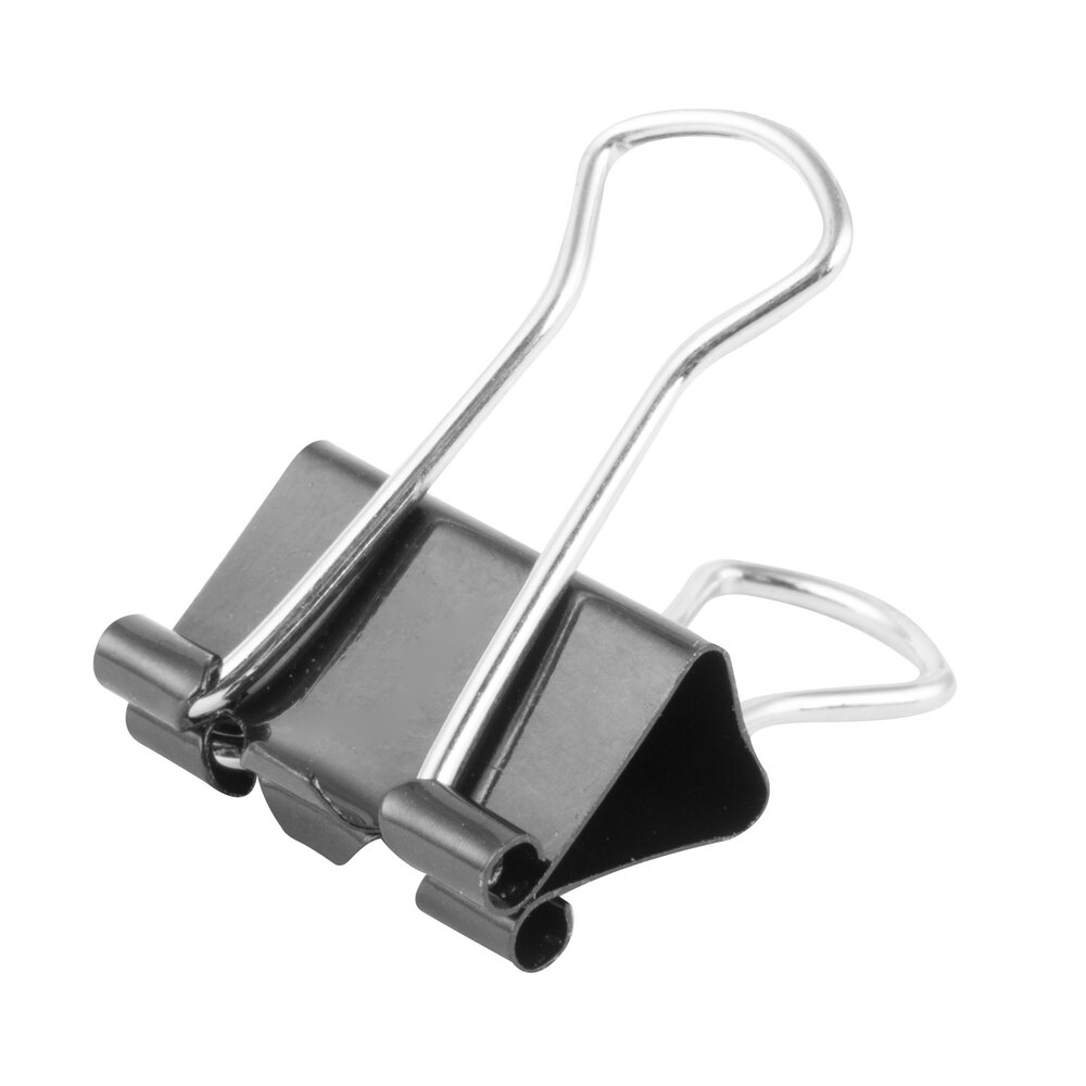 Universal UNV10200VP 3/8" Capacity Black Small Binder Clip - 144/Box