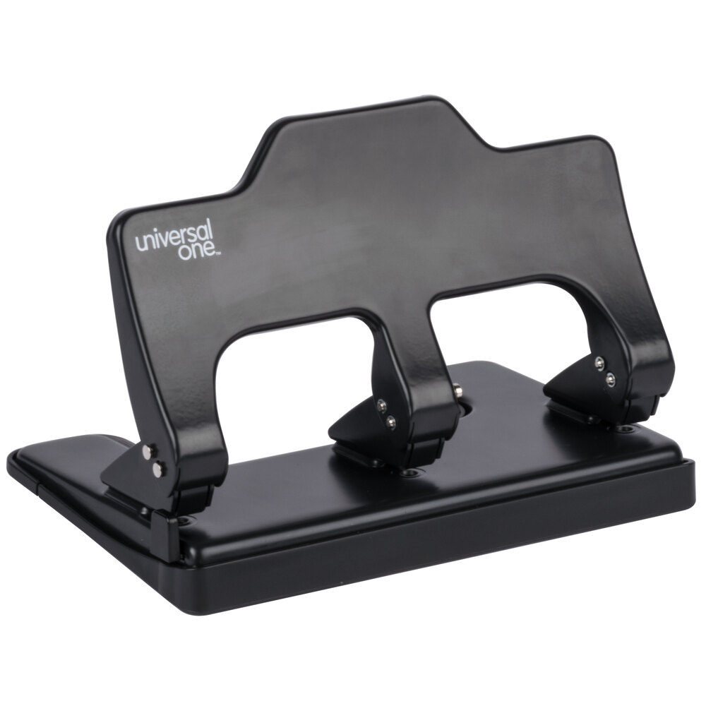 Universal UNV74325 30 Sheet Black Countertop Power Assist 3 Hole Punch ...