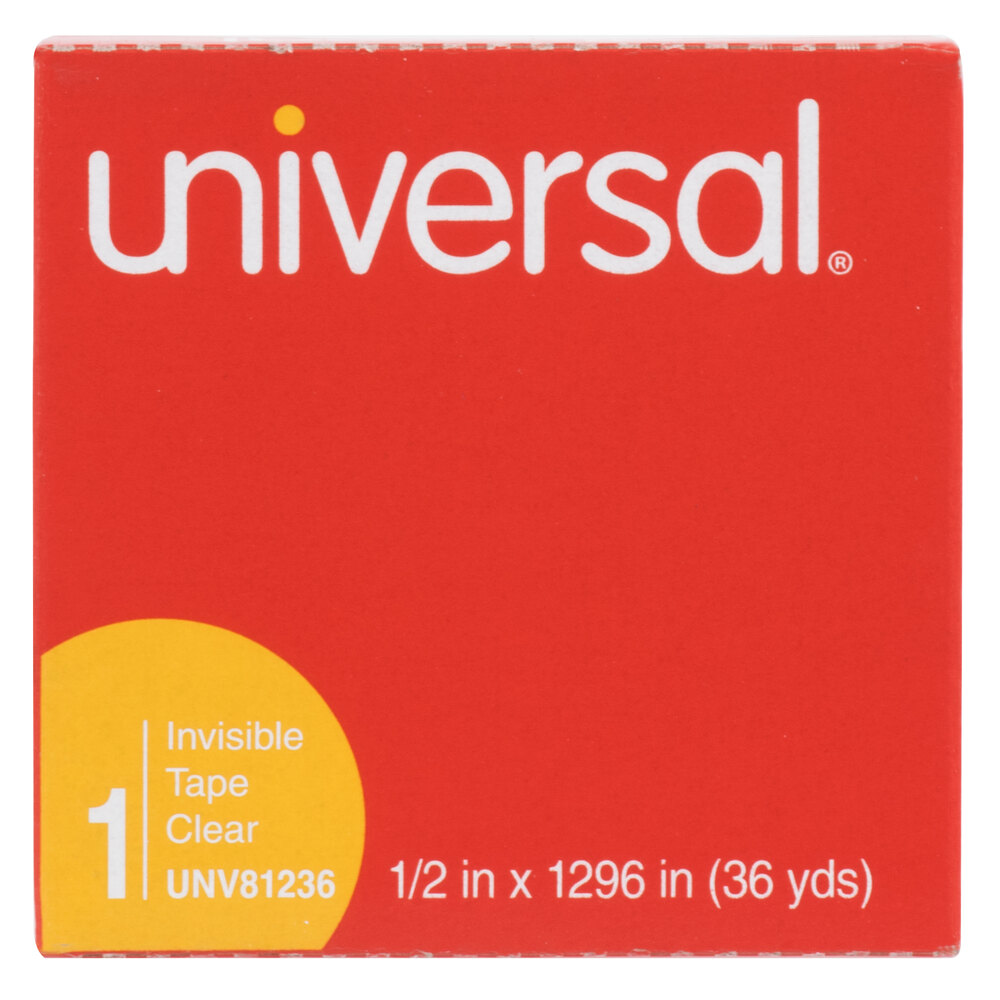 Universal UNV81236VP 0.50" x 36 Yards Clear Write-On Invisible Tape ...