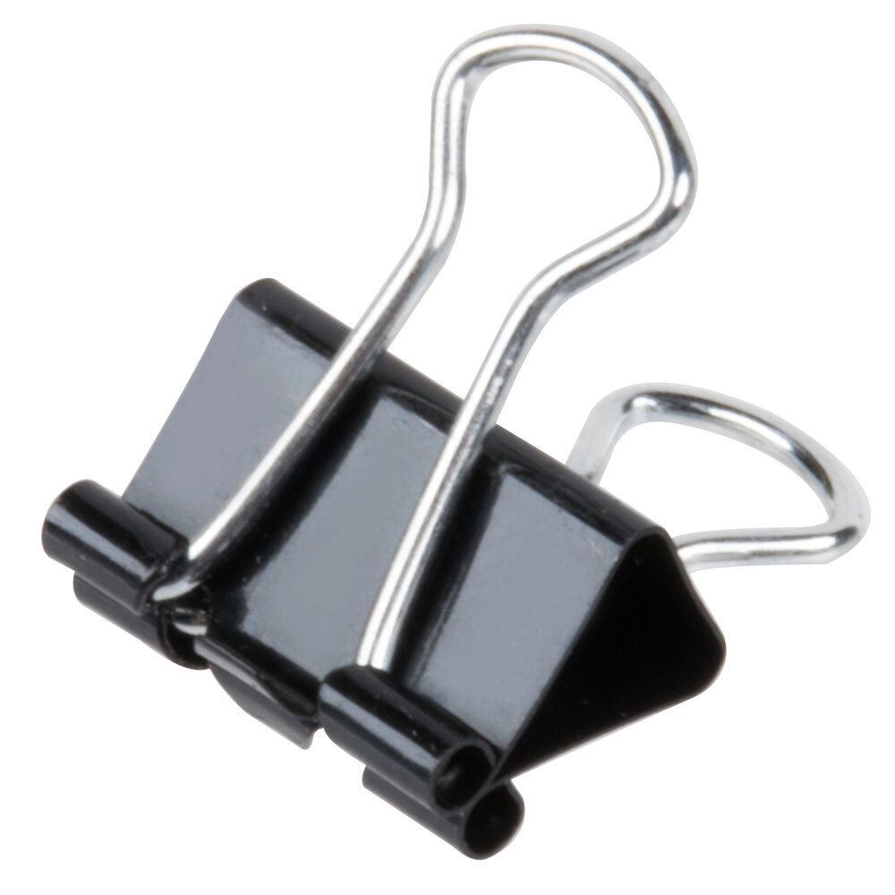 Universal UNV10199 1/4" Capacity Black Mini Binder Clip - 12/Box