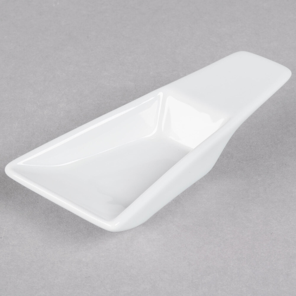 Tuxton GZP-704 TuxTrendz 4 3/8" Bright White Rectangular China Tasting ...