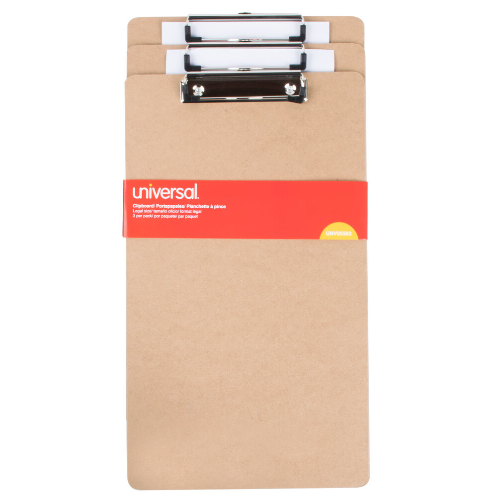 Universal UNV05563 1/2" Capacity 14" x 8 1/2" Brown Hardboard Clipboard ...