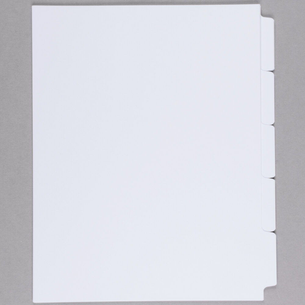 Avery® 20405 Print-On 5-Tab Unpunched White Printable Tabs - 150/Box