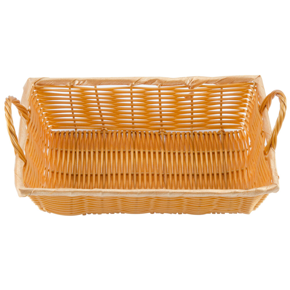 Thunder Group 12" x 8" x 3" Rectangular Woven Basket with Handles
