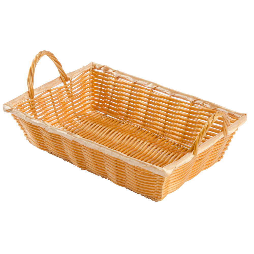 Choice 12" x 8" x 3 1/2" Rectangular Woven Basket with Handles