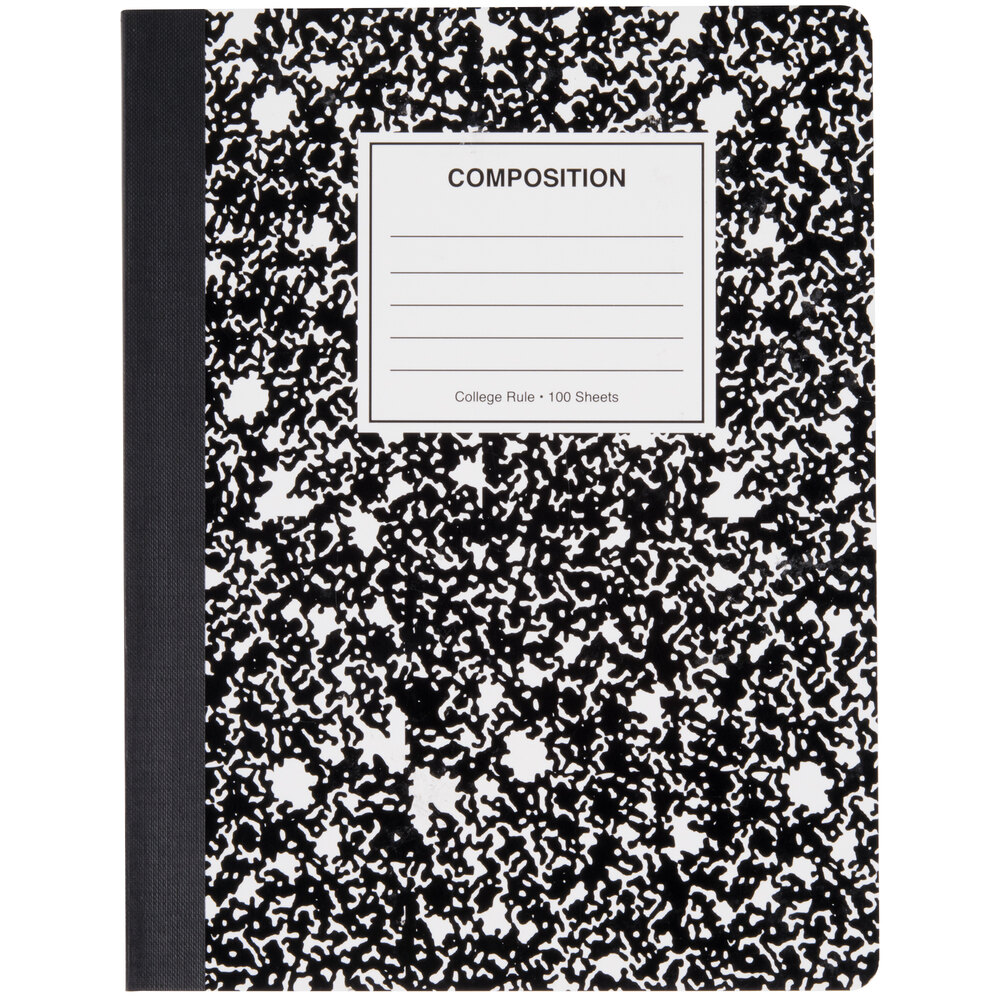 Universal UNV20940 9 3 4 X 7 1 2 Black College Ruled Composition 