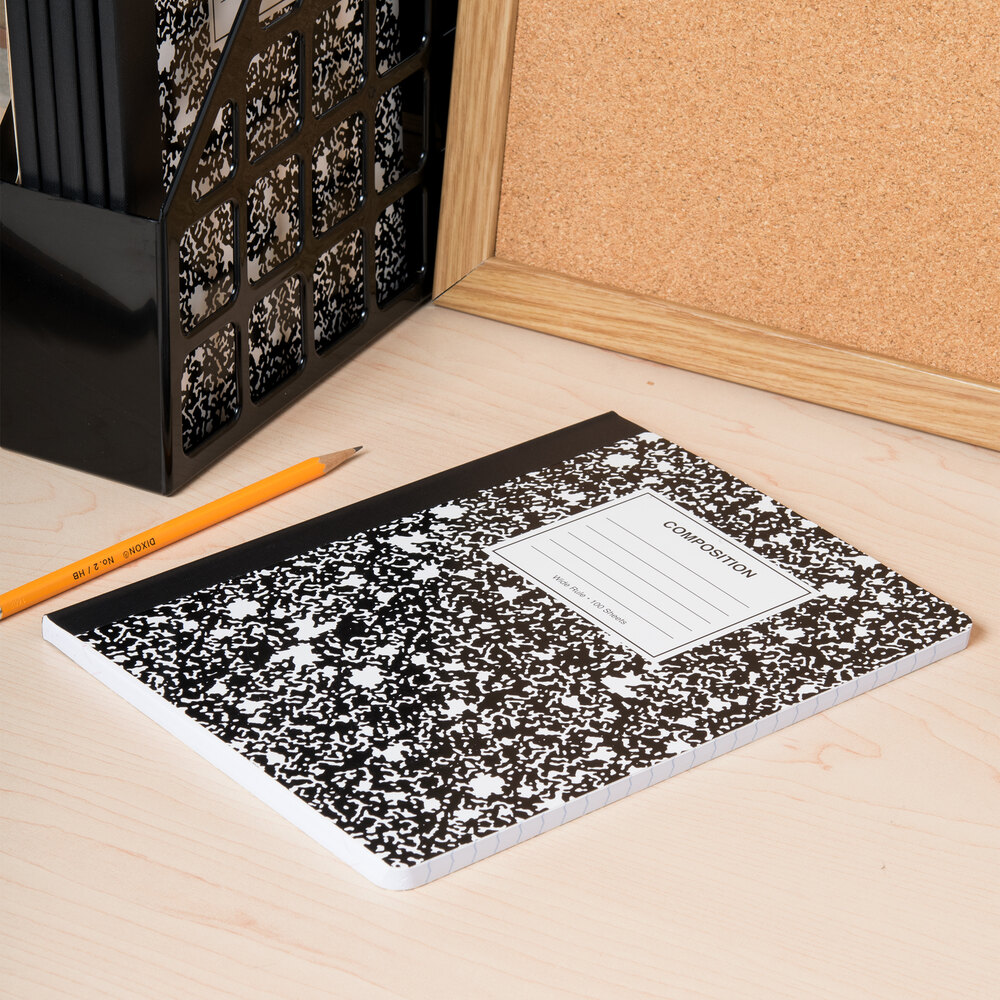 Universal UNV20936 9 3 4 X 7 1 2 Black Wide Ruled Composition universal-unv20936-9-3-4-x-7-1-2-black-wide-ruled-composition