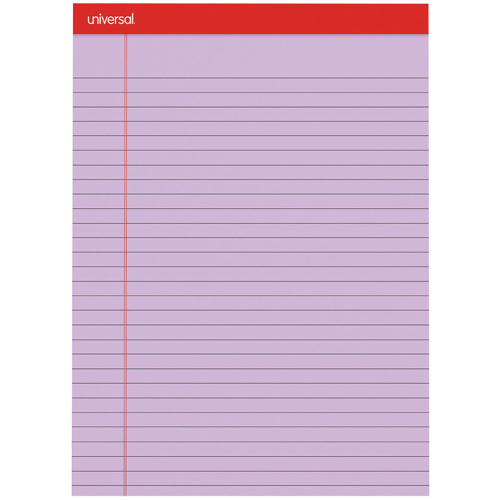 Universal UNV35884 Legal Rule Orchid Perforated Note Pad, Letter - 12/Pack