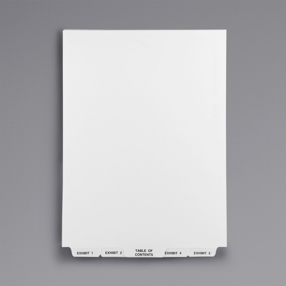 Avery® 11378 Premium Collated Exhibit 1-25 Bottom Tab Table of Contents ...