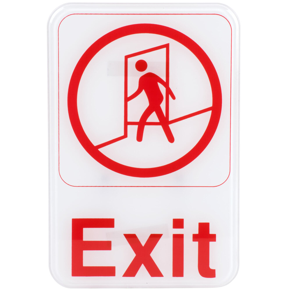 Thunder Group Exit Sign - Red and White, 9" x 6"