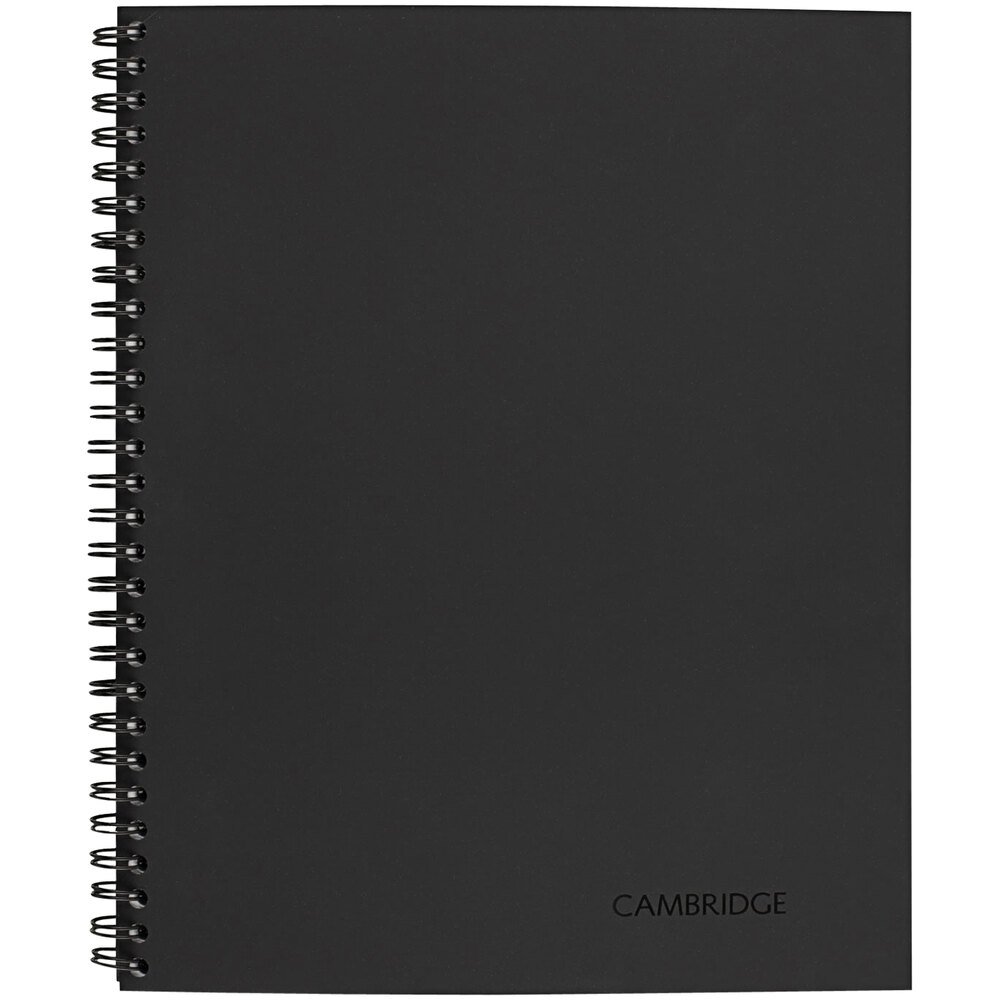 Cambridge 06066 Black Linen Side Bound Guided Business Notebook with ...