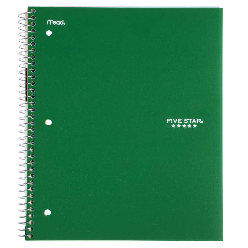 Five Star 06206 Assorted Color College Rule 1 Subject Wirebound ...