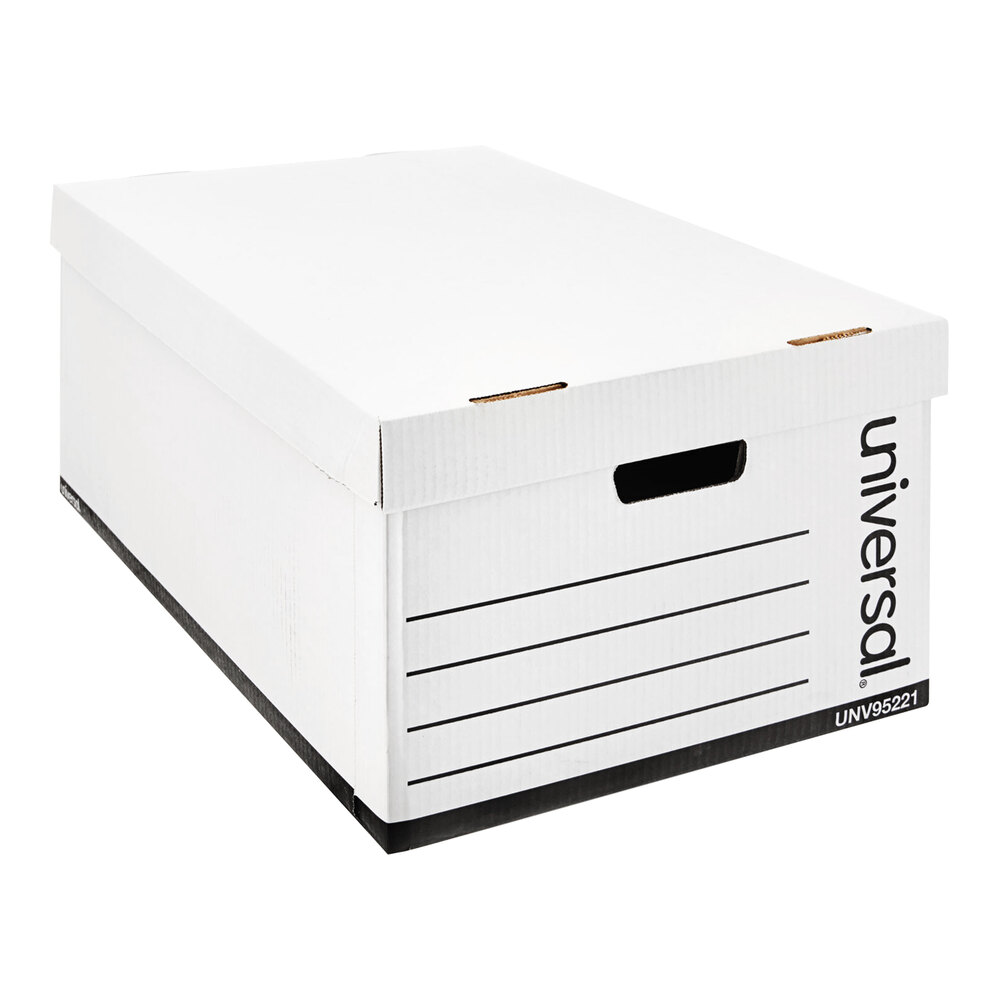 Universal UNV95221 24" x 15 1/8" x 10 1/4" White Legal Sized Fiberboard ...