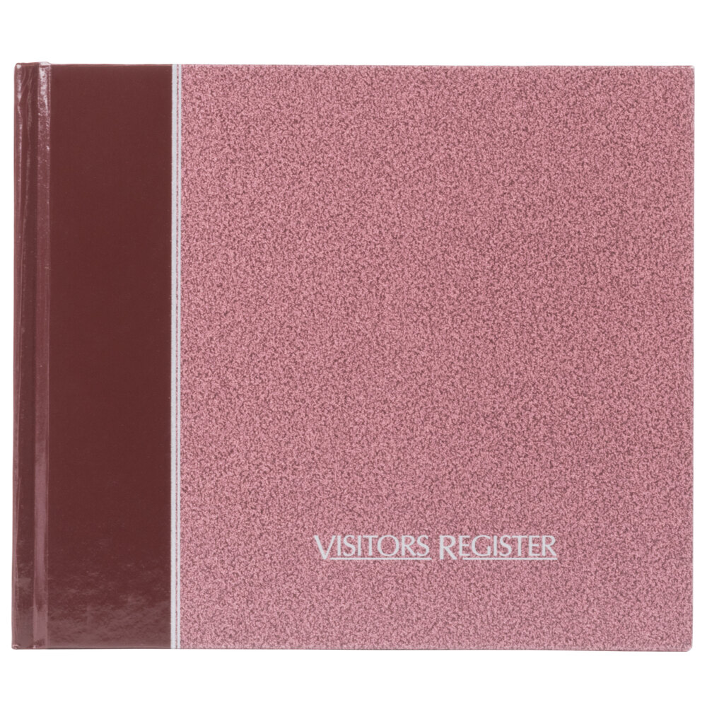 Rediform 57803 8 1/2" x 9 7/8" Burgundy Hardcover Visitor Register Book ...