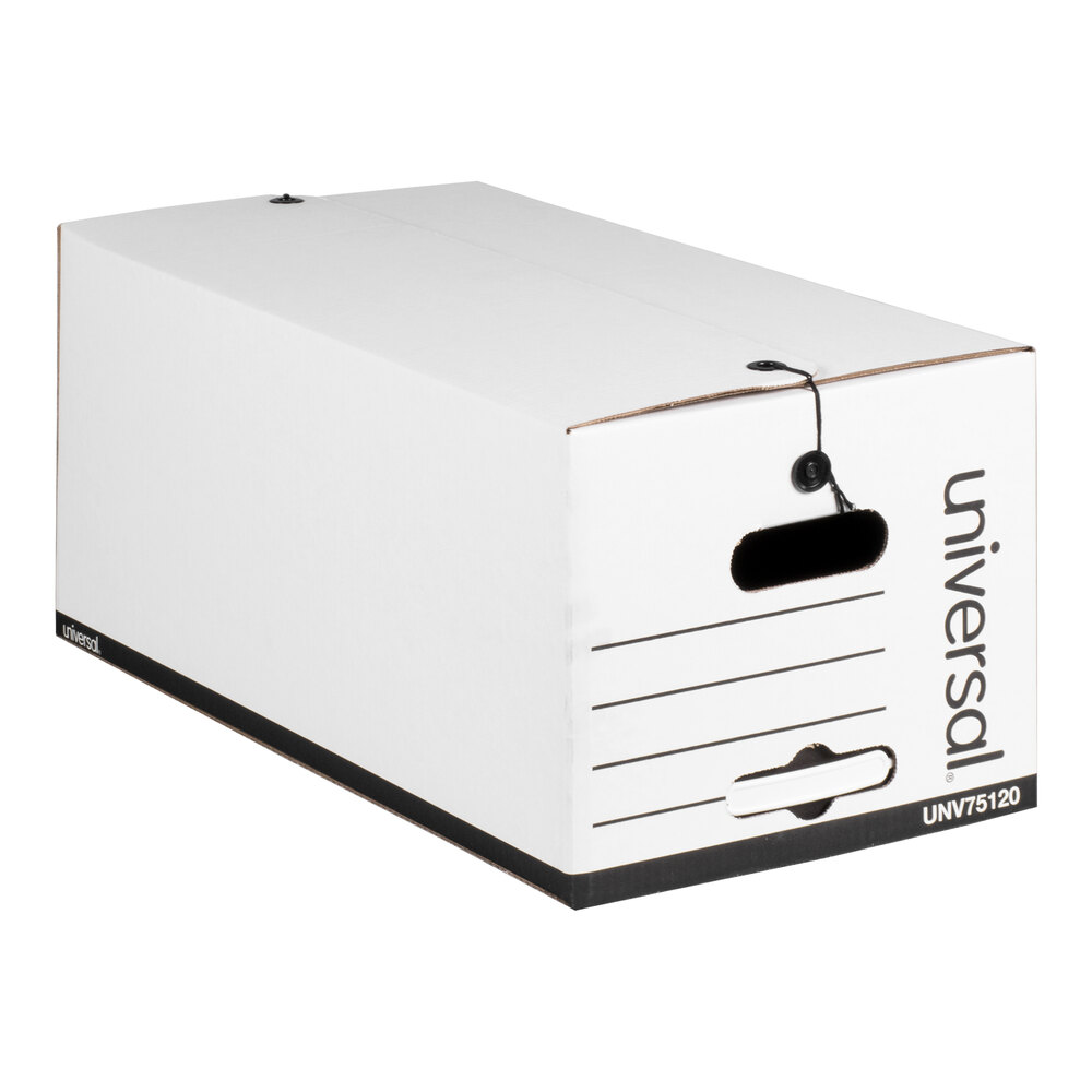Universal UNV75120 24" x 12" x 10" White Economy Fiberboard Storage Box ...
